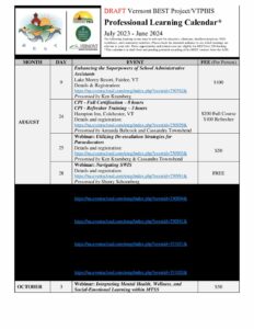 2024 PD Calendar - VT PBIS